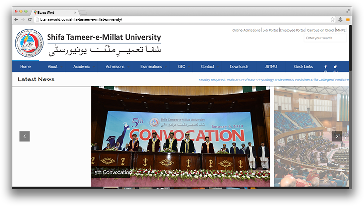 Shifa Tameer-e-Millat University - Biznas World