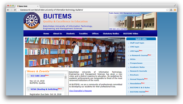 Balochistan University of Information Technology BUITEMS - Biznas World