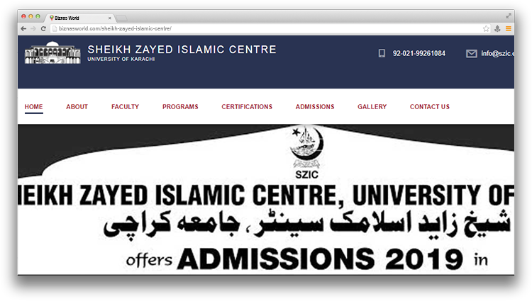 Sheikh Zayed Islamic Centre - Biznas World